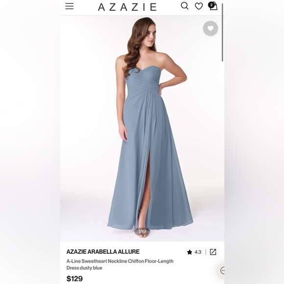 Azazie | Dresses | Azazie Dusty Blue Arabella Allure Dress A6 | Poshmark